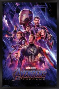 trends international marvel cinematic universe - avengers - endgame - one sheet wall poster, 22.375" x 34", black framed version