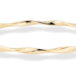 Miabella 18K Gold Over Sterling Silver Italian Oval Twist Hinged Bangle Bracelet for Women, 925 Made in Italy (Large - 8 Inches)