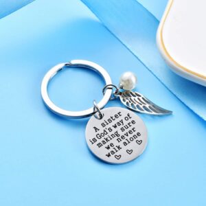 malyunin Sister Keychain Sister Gifts From Sister Friendship Christmas Birthday Gifts for Sisters A Sister is God's Way