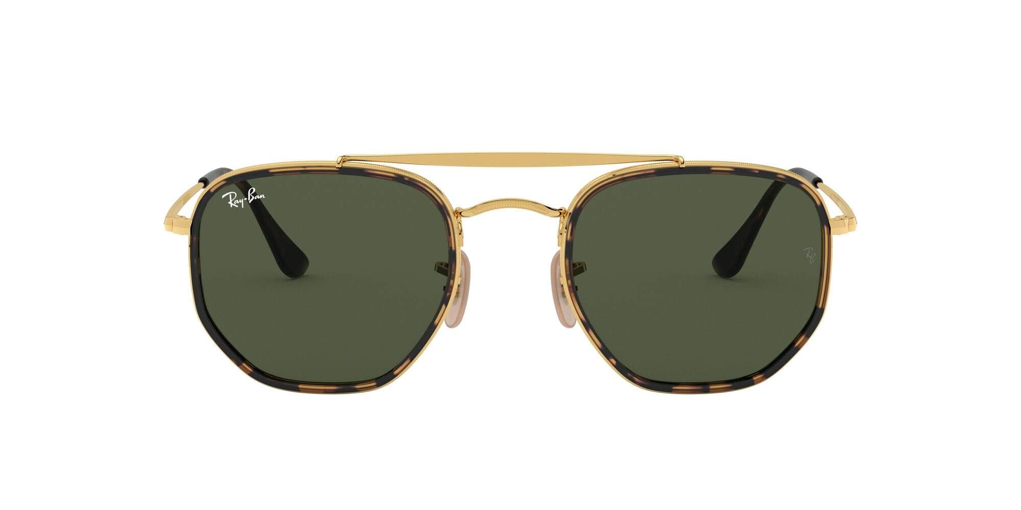 Ray-Ban RB3648M The Marshal II Hexagonal Sunglasses, Gold/G-15 Green, 52 mm