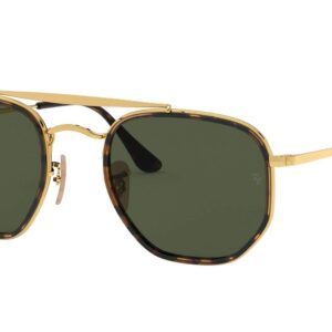 Ray-Ban RB3648M The Marshal II Hexagonal Sunglasses, Gold/G-15 Green, 52 mm