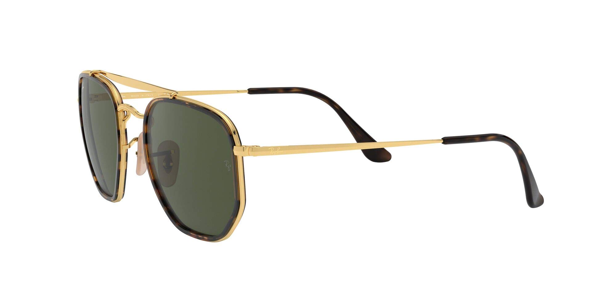 Ray-Ban RB3648M The Marshal II Hexagonal Sunglasses, Gold/G-15 Green, 52 mm