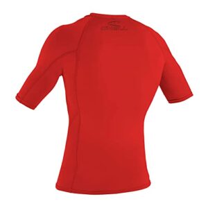 O'Neill Wetsuits Boys' Standard Youth Basic Skins 50+ Short Sleeve Rash Guard, Red, 10