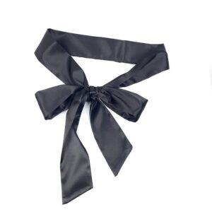 long ribbon sash belt for dress wedding sash bridal silk satin belts dress jw61 (black)