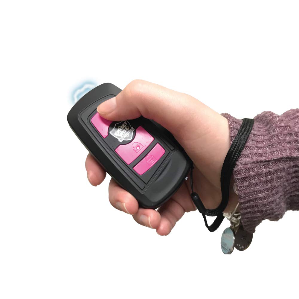 Streetwise Car Key FOB Stun Gun for Self Defense Keychain with Alarm, LED Flashlight, and Safety Switch - Razor 23,000,000* Pink