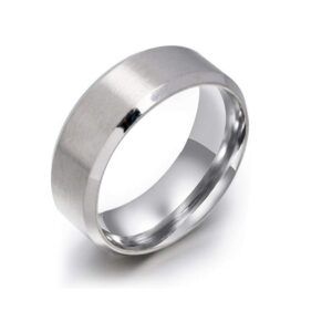 next fashion jewelry 8mm stainless steel black wedding rings bands for mens and womens - comfort fit sizes 7-13 (silver, 9)