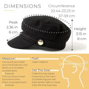 accsa Womens Fashion Newsboy Cap Bakerboy Cabbie Gatsby Pageboy Visor Beret Hat Black