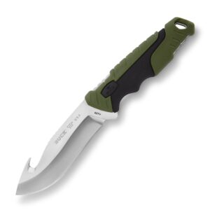 buck knives 657 pursuit large fixed blade hunting knife with guthook, 4-1/2" 420hc steel blade