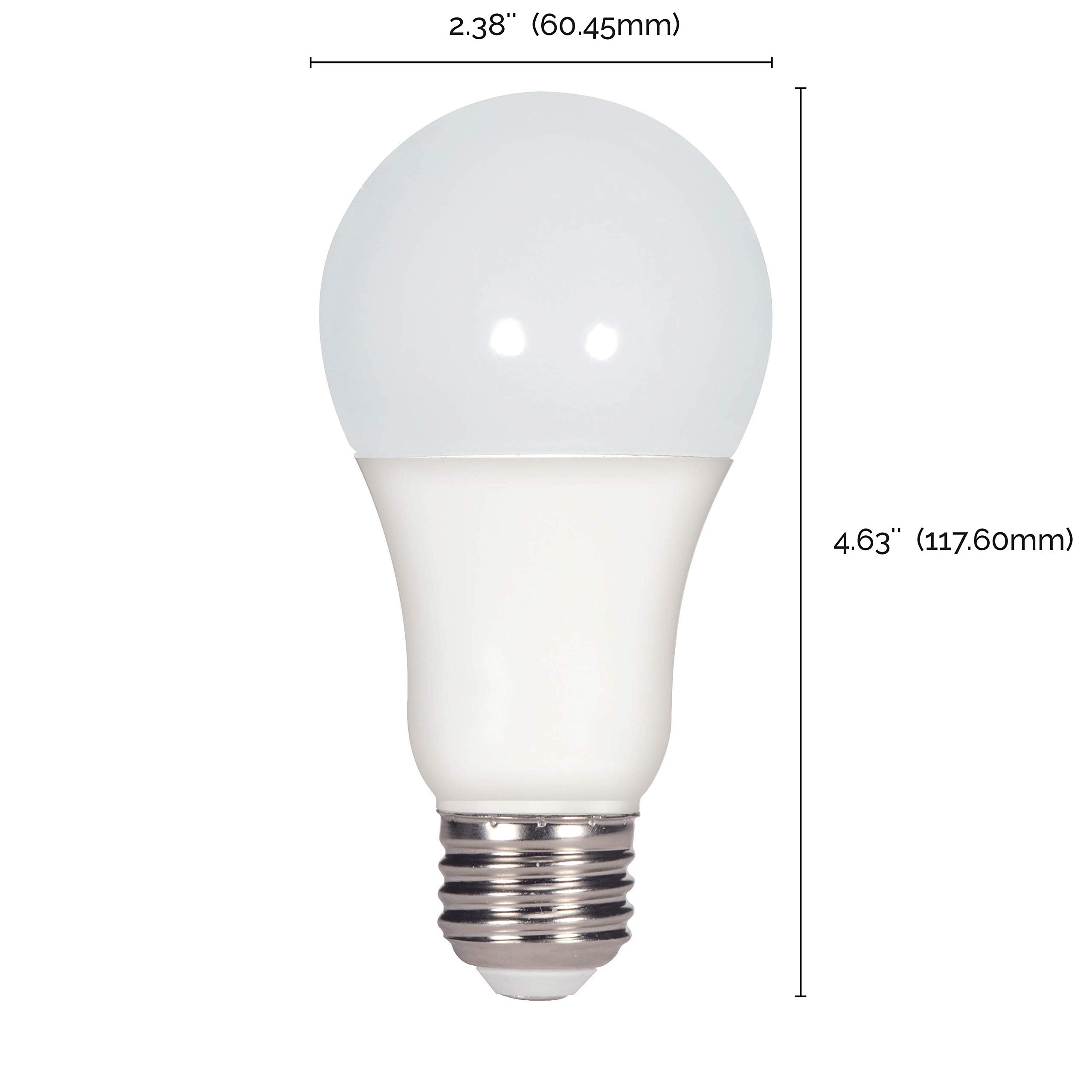 SATCO S29816 15 Watt 120 Volt; A19 LED Light Bulb; Frosted; 3000K; E26 Medium Base; 220 deg. Beam Angle (6 LED Light Bulbs)