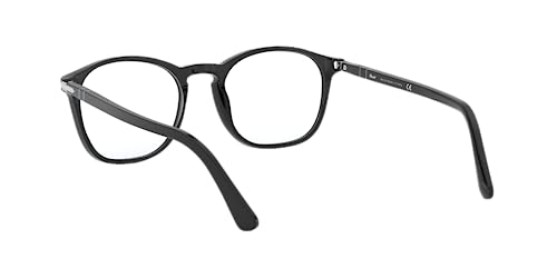 Persol PO3007VM Square Prescription Eyewear Frames, Black/Demo Lens, 50 mm