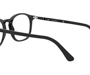 Persol PO3007VM Square Prescription Eyewear Frames, Black/Demo Lens, 50 mm