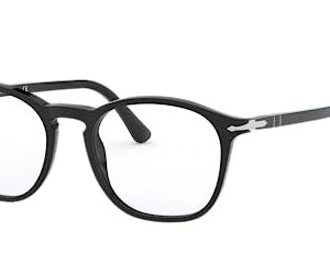 Persol PO3007VM Square Prescription Eyewear Frames, Black/Demo Lens, 50 mm