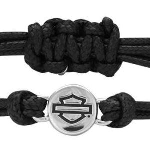 Harley-Davidson Women's Bar & Shield Outline Circle Wax Cord Bracelet HDB0404