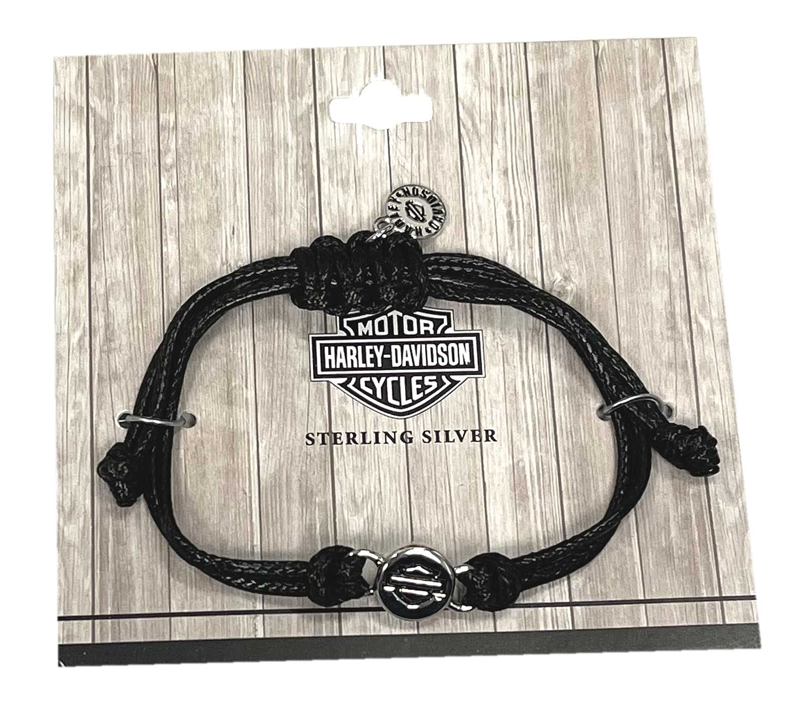 Harley-Davidson Women's Bar & Shield Outline Circle Wax Cord Bracelet HDB0404