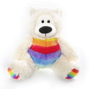 plushland rainbow plush teddy bear – sophie- plush bear for kids- multicolor-12 inches