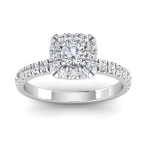 igi certified 1 carat tw natural diamond engagement ring in 10k white gold (h-i color, i2-i3 clarity)