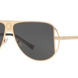 Versace Man Sunglasses Gold Frame, Brown Mirror Gold Lenses, 57MM