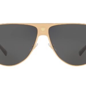 Versace Man Sunglasses Gold Frame, Brown Mirror Gold Lenses, 57MM