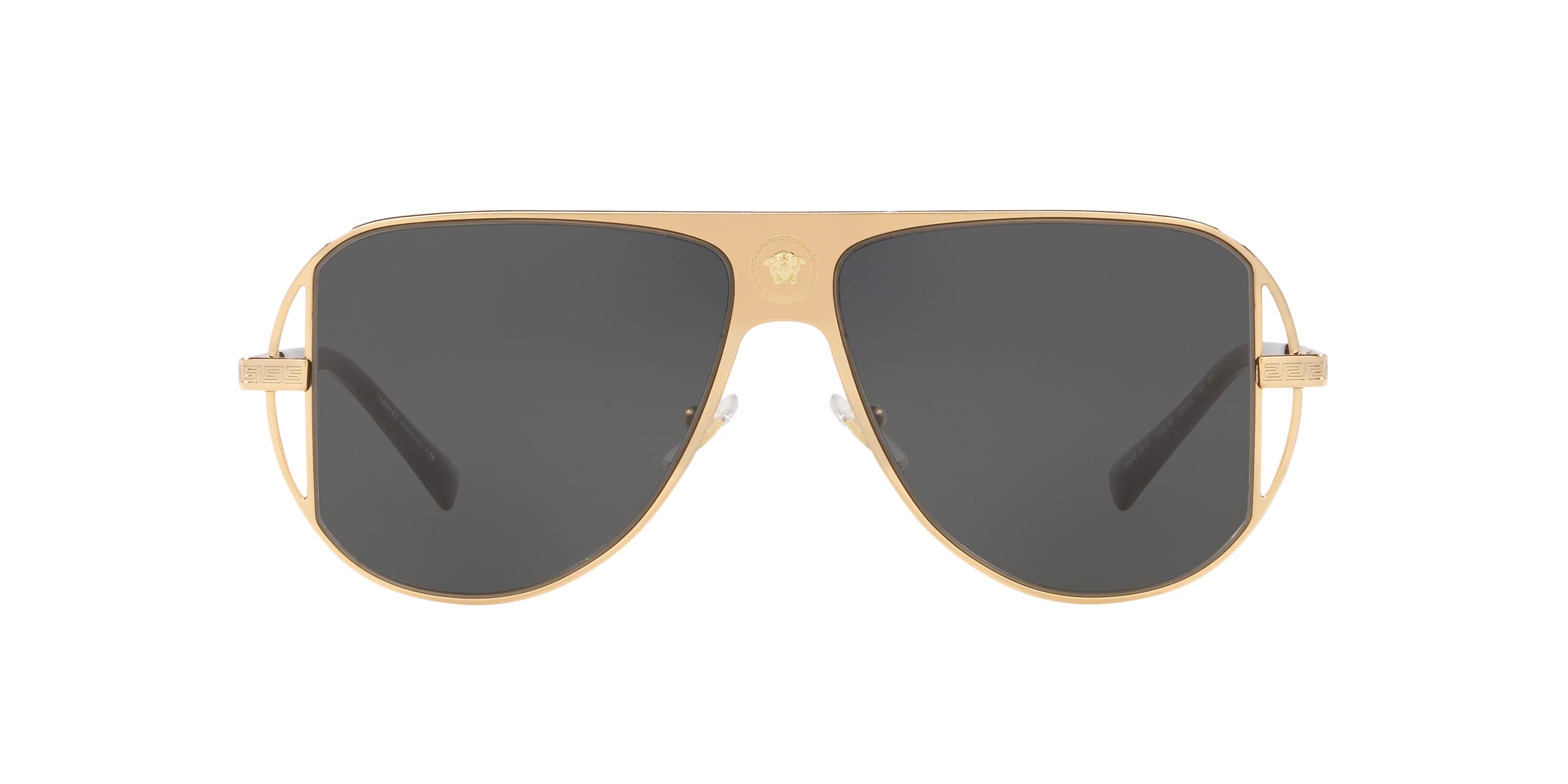 Versace Man Sunglasses Gold Frame, Brown Mirror Gold Lenses, 57MM