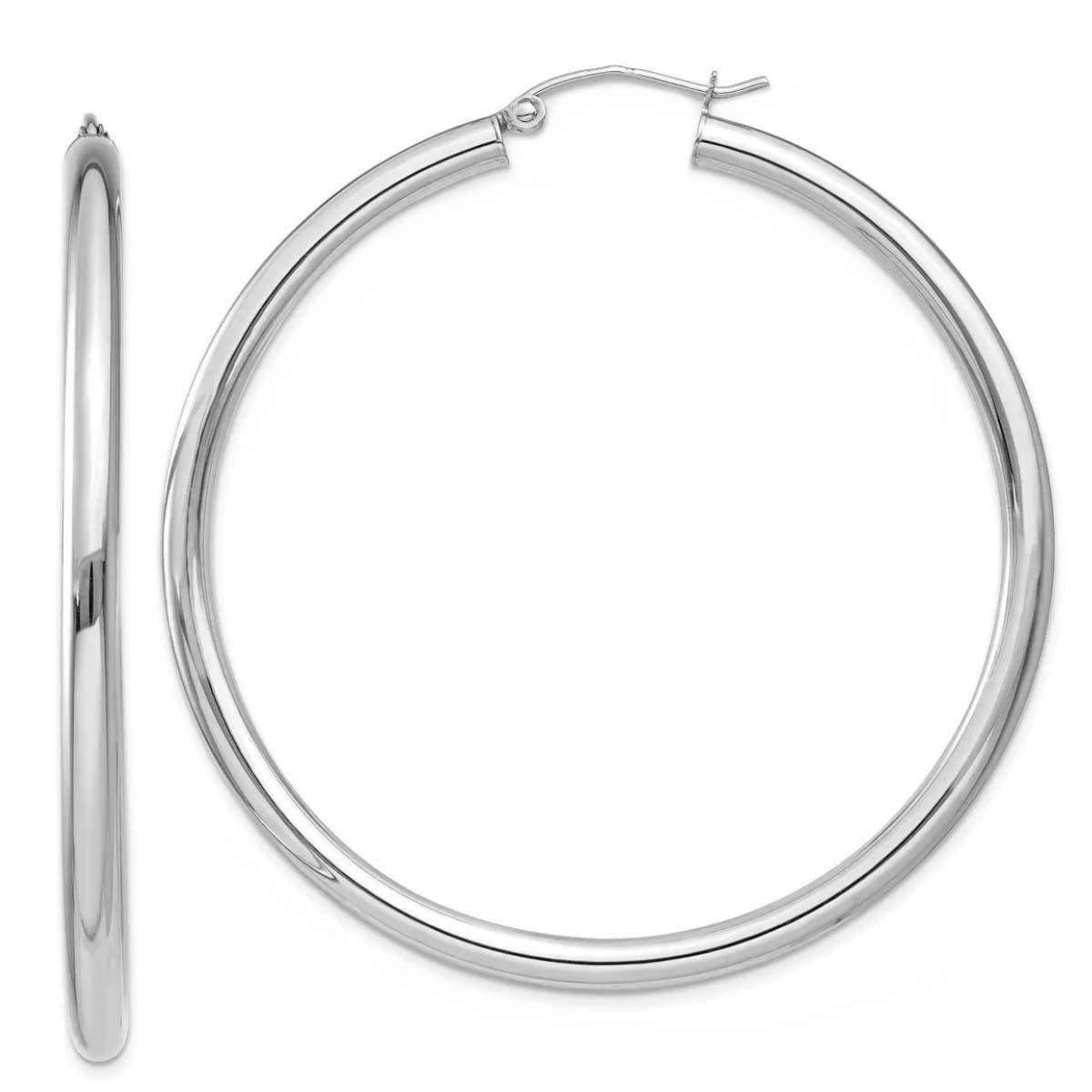 925 Sterling Silver Tube Hoop Earrings- 3MM 4MM 5MM Silver Hoop Earrings, Round Hoop Earrings, Silver Jewelry, Womens Jewelry