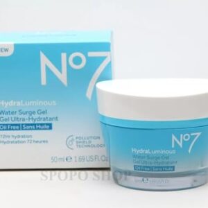 No7 Hydraluminous Water Surge Face Gel - Oil Free Moisturizer with Vitamin C + Vitamin E - Gel Face Moisturizer for Oily Skin with Pollution Shield Technology (50ml)