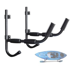 onefeng sports 80lbs kayak wall hanger wall mount kayak storage rack swivel rack design help you to save the garage space - extends 17” from wall suitable for any sized kayaks,canoes boat