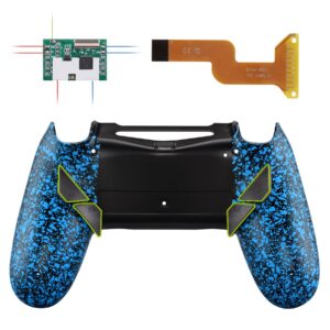 extremerate textured blue dawn programable remap kit for ps4 controller with upgrade board & redesigned back shell & 4 back buttons - compatible with jdm-040/050/055 - controller not included