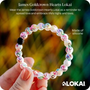 Lokai Silicone Beaded Bracelet for Women & Men, Artist Collection - James Goldcrown Hearts, (Extra Large, 7.5 Inch Circumference) - Jewelry Fashion Silicone Bracelet Slides-On, Comfortable Fit