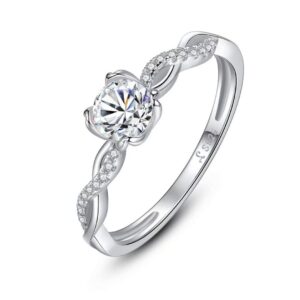 presentski solitaire engagement promise ring cubic zirconia 925 sterling silver jewelry wedding infinity bands for women