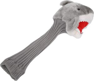 golf club head cover, adorable shark head shape plush cloth golf wood driver head cover