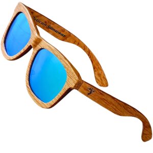 pelican sunwear wood sunglasses | polarized | vintage wooden frame | 100% uva/uvb protection | bamboo case | men women