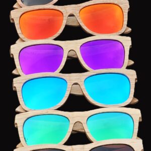 Pelican Sunwear Wood Sunglasses | Polarized | Vintage Wooden Frame | 100% UVA/UVB Protection | Bamboo Case | Men Women