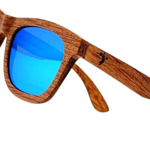 Pelican Sunwear Wood Sunglasses | Polarized | Vintage Wooden Frame | 100% UVA/UVB Protection | Bamboo Case | Men Women