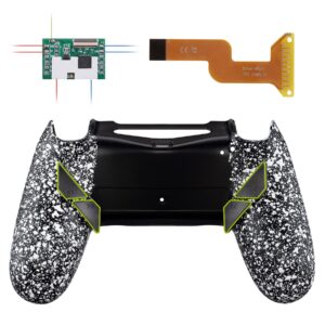 extremerate textured white dawn programable remap kit for ps4 controller with upgrade board & redesigned back shell & 4 back buttons - compatible with jdm-040/050/055 - controller not included