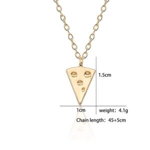 YOOESTORES82 YOOE Cute Geometric Triangle Cheese Pendant Necklace,Creative Pizza Stitching Chain Good Friend Soul Sister Necklace (Gold)