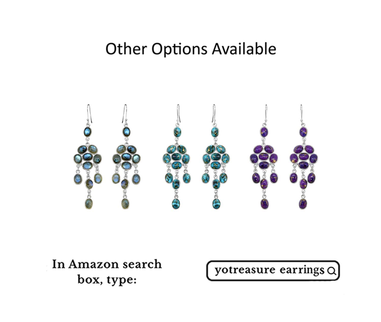 YoTreasure Blue Copper Turquoise 925 Sterling Silver Fishhook Chandelier Earrings Birthstone Fine Jewelry for Women