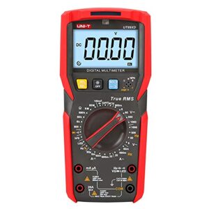 uni-t digital true rms multimeter ut89xd led test count 6000 dc/ac voltage 45~1000hz dc/ac current 45~1000hz resistance capacitance frequency duty cycle