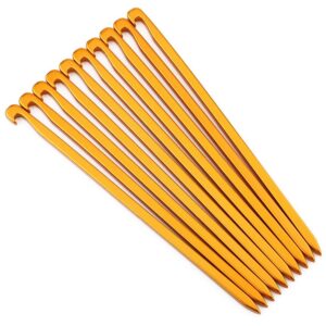 tent stake, 10pcs 16cm/6.29in outdoor heavy duty galvanized non-rust tent pegs, aluminum camp awning canopy accessories tent rock stakes pegs nails for camping(gold)