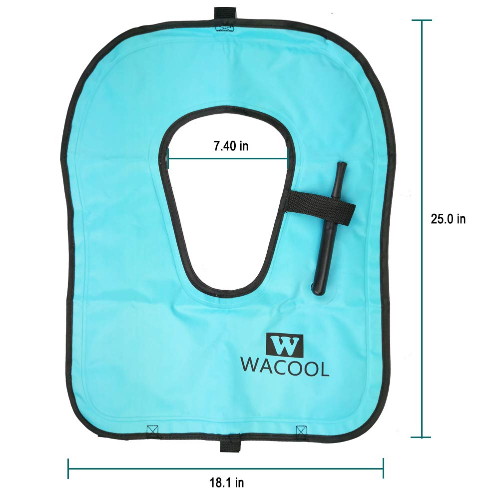 WACOOL Inflatable Snorkel Diving Swimming Scuba Vest Jacket for Adult Youth Kids (Adult, Sky Blue)