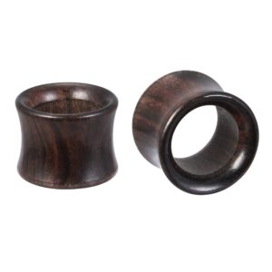 zs black wood tunnel gauges stretcher expander brown ear gauges plugged ears wood plugs ear stretching kit ear plugs tunnel sandalwood (black tunnel-16mm)