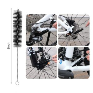 QKURT 9pcs Bike Cleaning Tool Set, Bicycle Clean Brush Kit for Bike Tire Chain Sprocket Corner Fit for Motorcycle Bikes