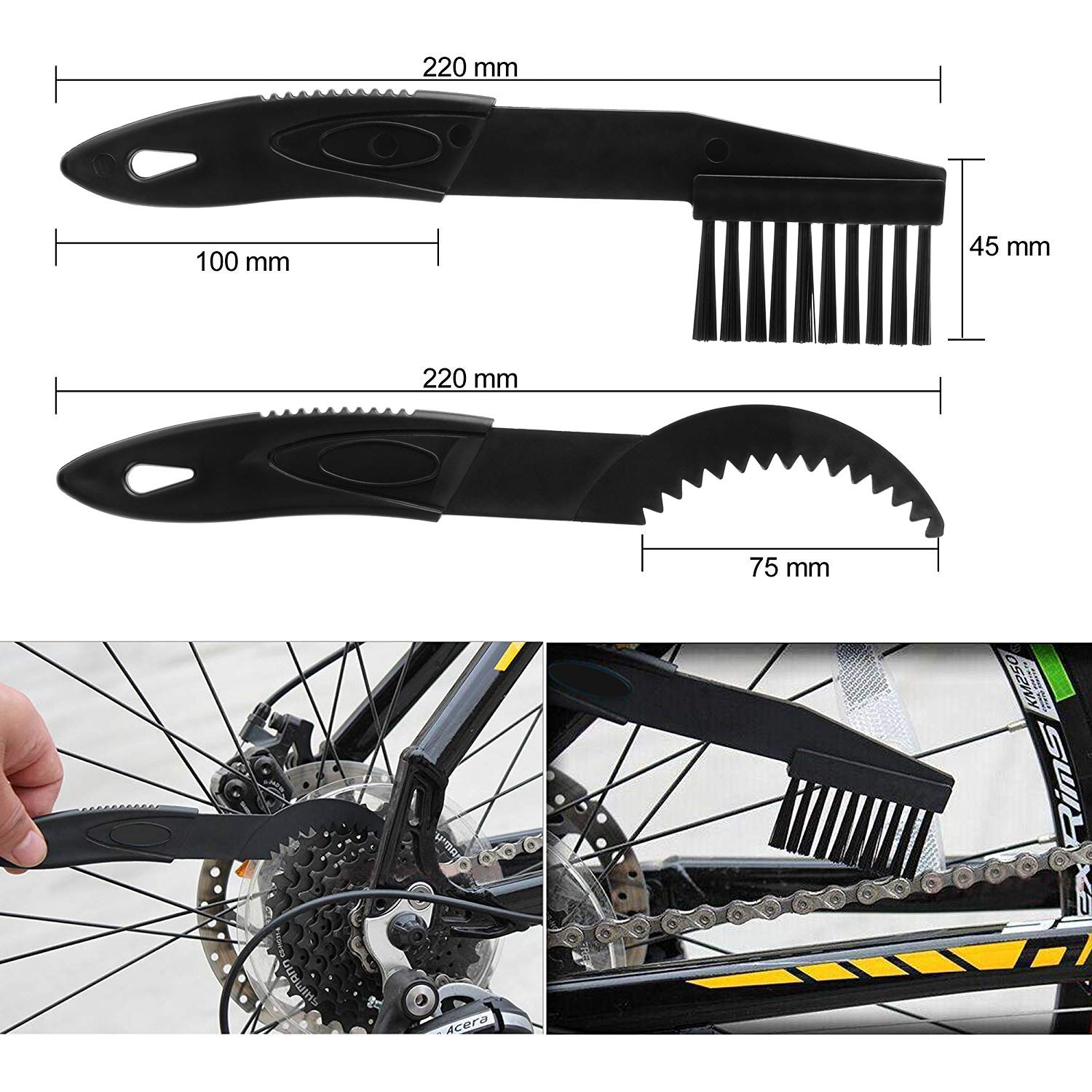 QKURT 9pcs Bike Cleaning Tool Set, Bicycle Clean Brush Kit for Bike Tire Chain Sprocket Corner Fit for Motorcycle Bikes