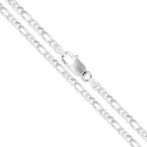 sterling silver diamond-cut figaro link chain 4.5mm solid 925 italy necklace 20"