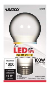 bulb led 15w a19 27k