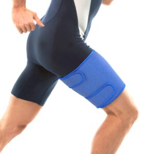 thigh support, super breathable thigh compression brace thigh support wrap with anti-slip lining for men & women hamstring injury prevention and recovery