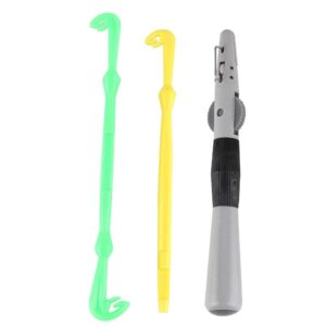 fishing knot hook tier tool set, fishing hook tier line tying tool with sub-line + 2 pcs single&double hook fast knot tyer tool fishing tackle accessory