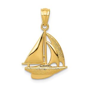 14K Sailboat Pendant