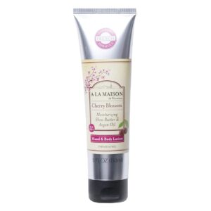 a la maison cherry blossom lotion for dry skin - natural hand and body lotion (1 pack, 5 oz bottle)