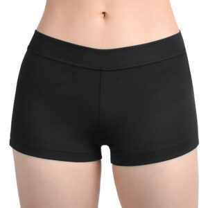 suprnowa boy cut shorts low rise booty shorts spandex active dance yoga workout fitness for women (black, small)