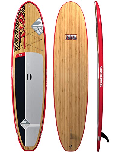 Boardworks Triton | Recreational Stand Up Paddleboard | Bombshell Epoxy Hardboard | 11' 6", Bamboo/Black (4440519518)